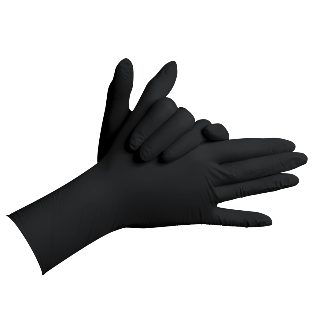 Powder-free nitrile gloves - Black - Medibase